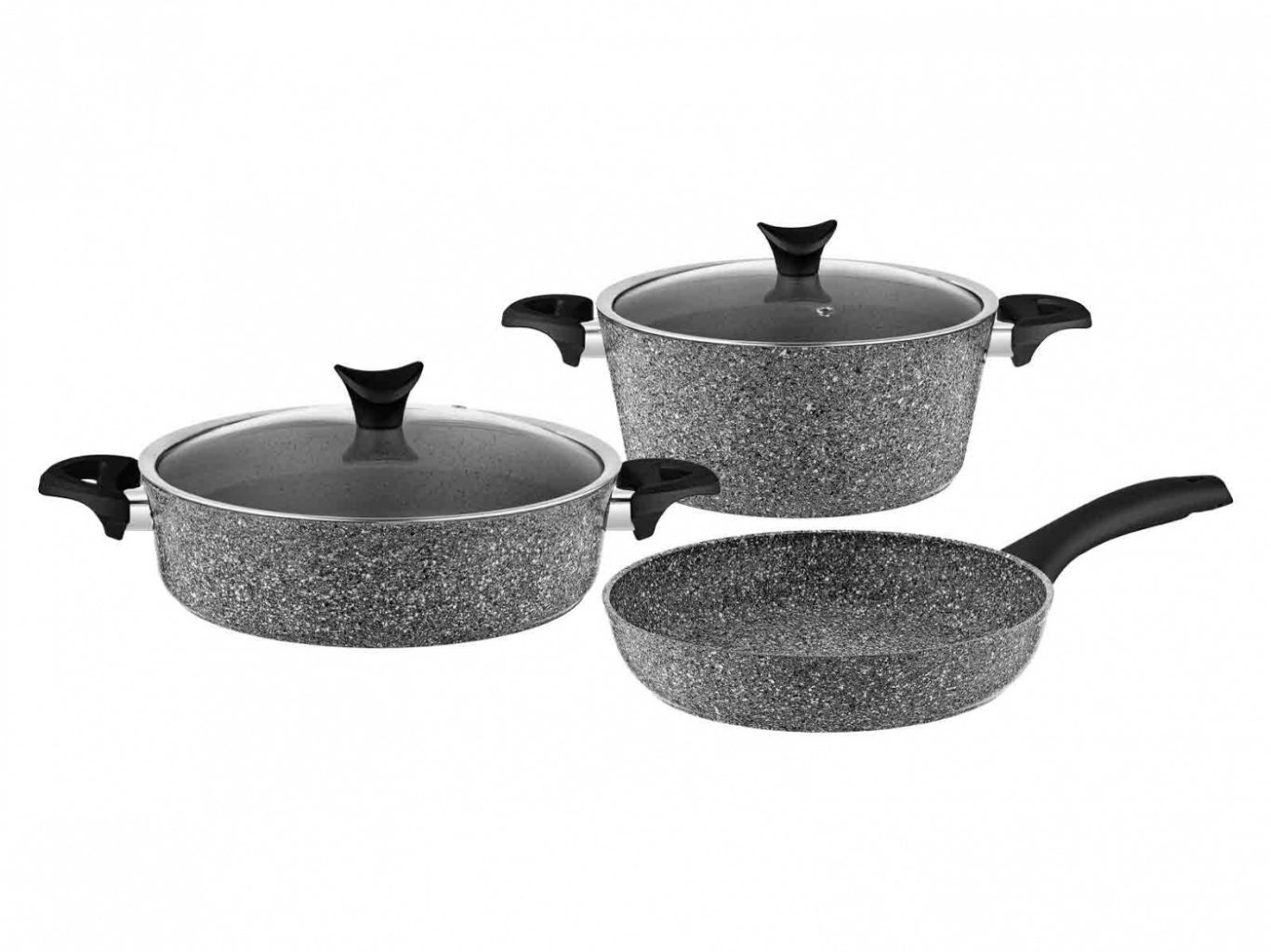 REVO GREY 5 PARÇA GRANİT TENCERE TAKIMI – Renoir Home